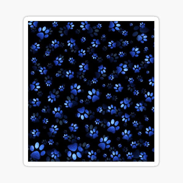 "Blue glitter dog paw translucent pattern" Sticker for Sale by ...