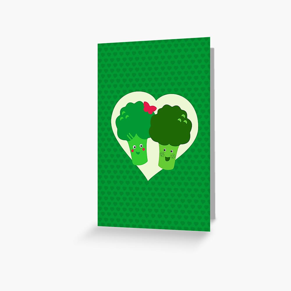 "Broccoli in Love" Greeting Card for Sale by XOOXOO | Redbubble