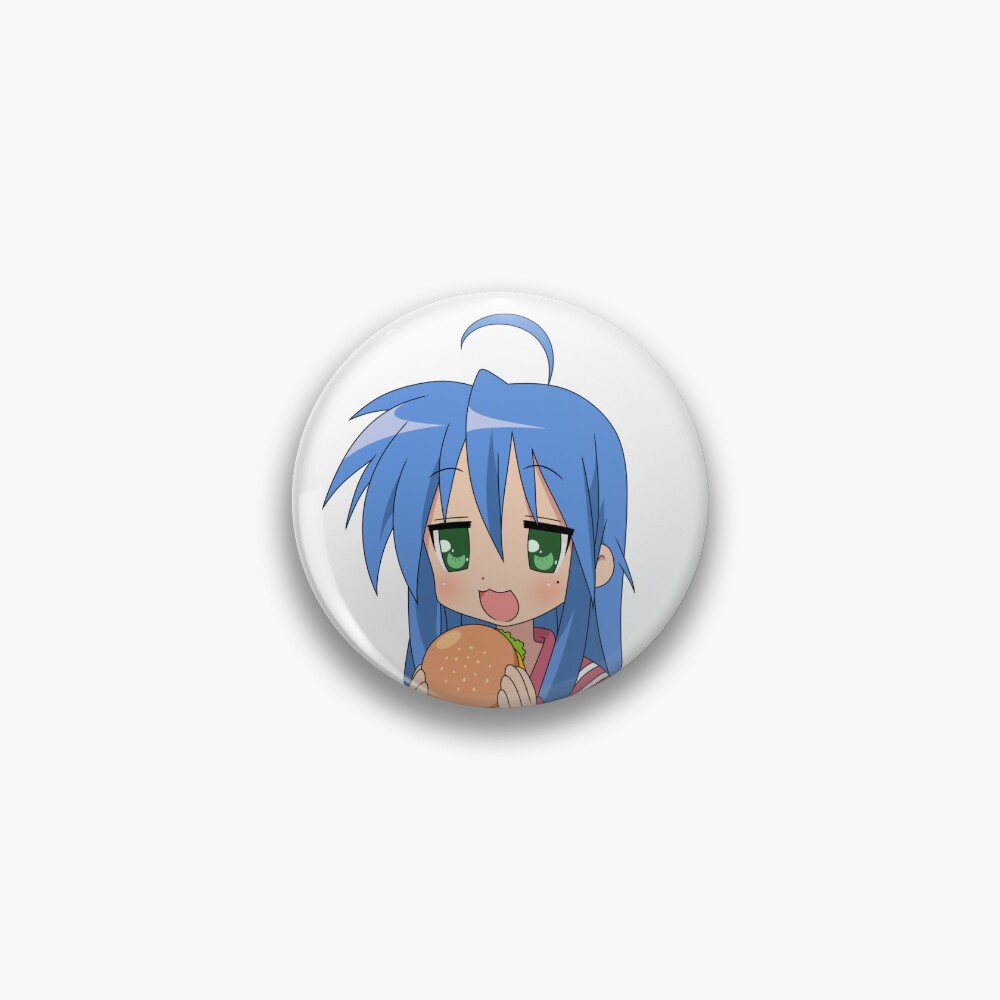 "Konata eating a burger" Sticker for Sale by snailwaifu | Redbubble