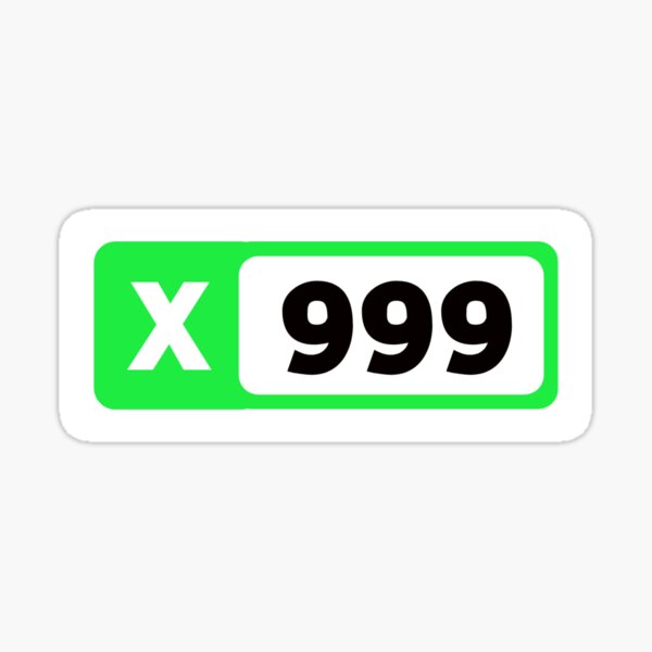 "X 999" Sticker for Sale by incno | Redbubble
