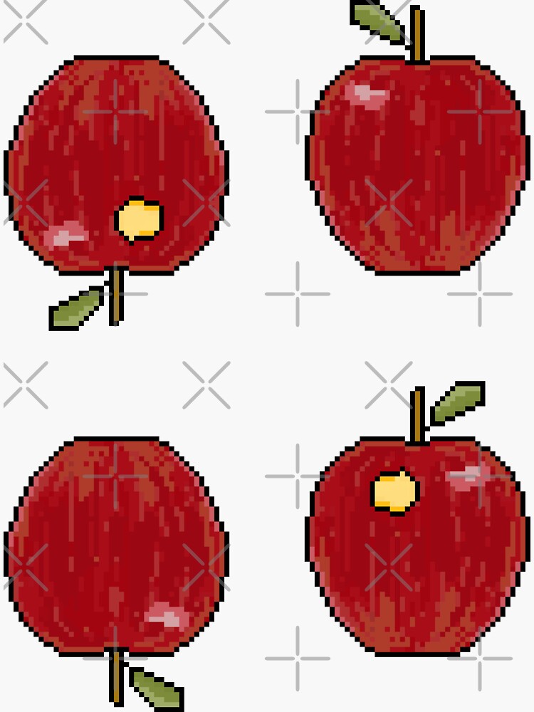 "Apples Pixel Art Pattern" Sticker by jebi-garden | Redbubble