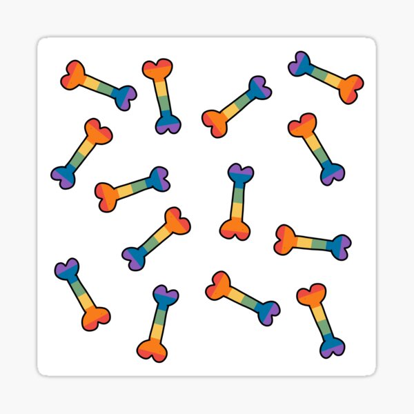 "Cartoon bones pattern - rainbow!" Sticker for Sale by MismatchMedley ...