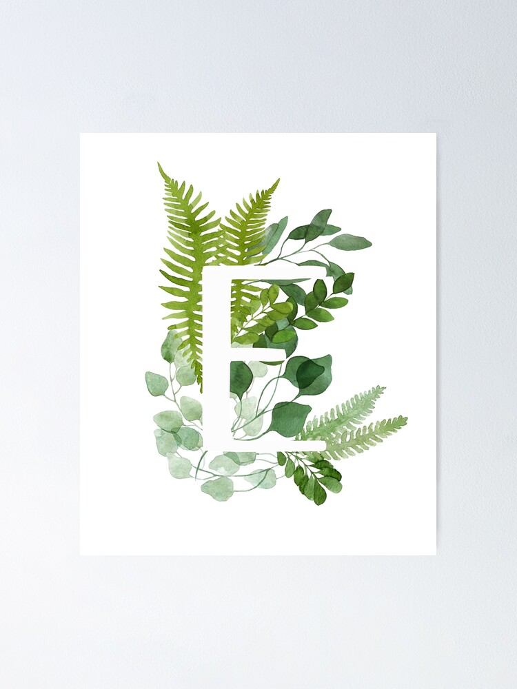 "Floral letter E" Poster for Sale by helga-wigandt | Redbubble