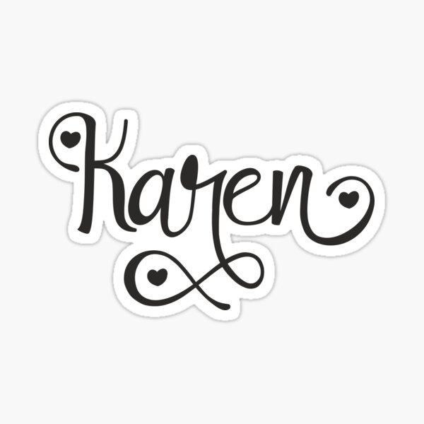 Pegatina for Sale con la obra «Nombre de Karen, Caligrafía de Karen ...