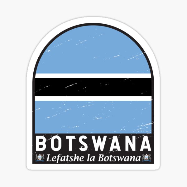 "Botswana Flag Emblem Distressed Vintage" Sticker for Sale by ...