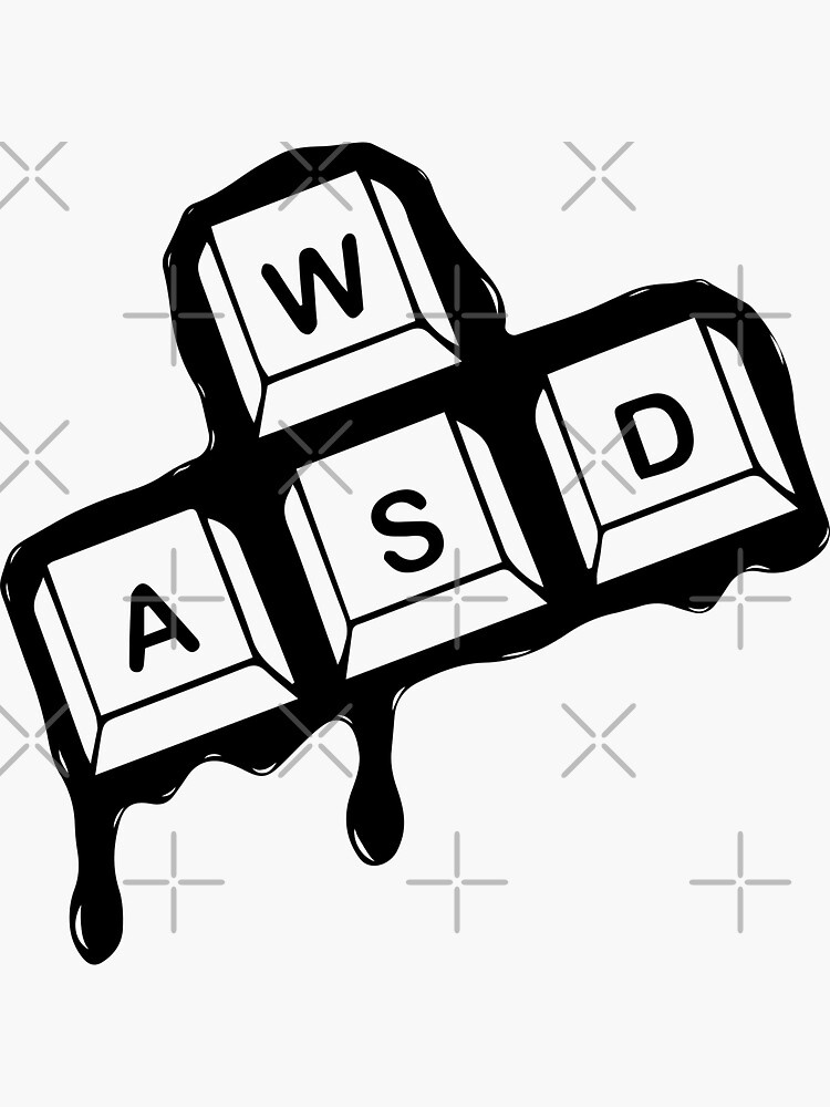 "Liquid wasd" Sticker for Sale by OceanSetups | Redbubble
