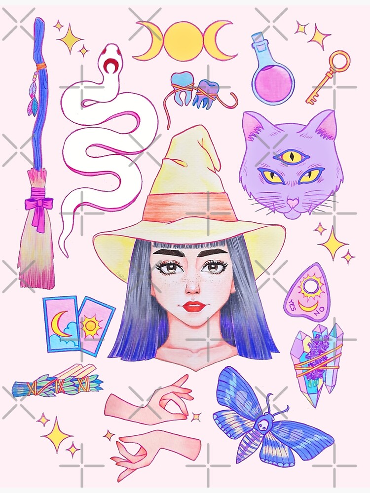 "Pastel Witch (Lavender Blush Background)" Poster for Sale by ...