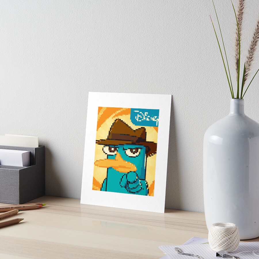 "Agent P from Phinéas and Ferb Pixel Version " Art Board Print by ...