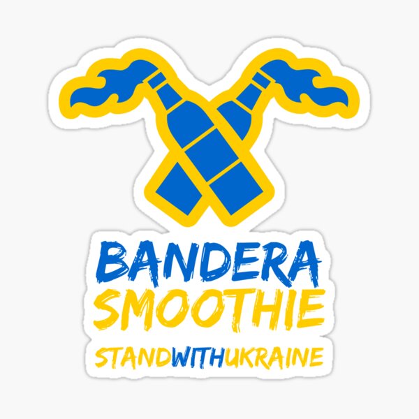 "Ukrainian Molotov Cocktail Bandera Smoothie Ukraine Flag" Sticker by ...