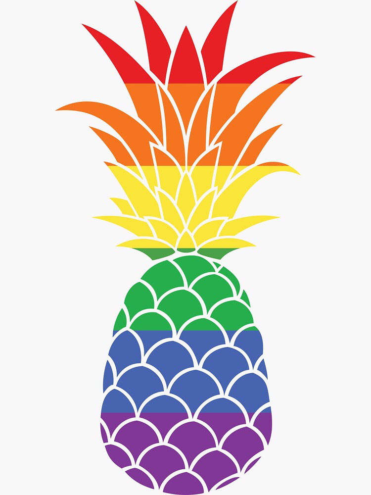 "Gay Pride Rainbow Pineapple" Sticker for Sale by OliviaGbyKyro | Redbubble
