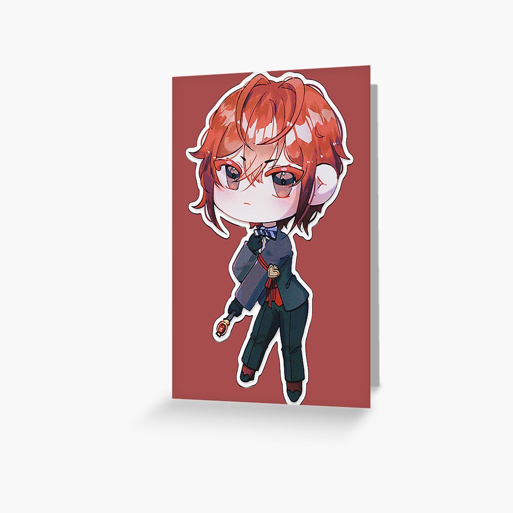 "riddle rosehearts twisted wonderland twst chibi sticker" Greeting Card ...