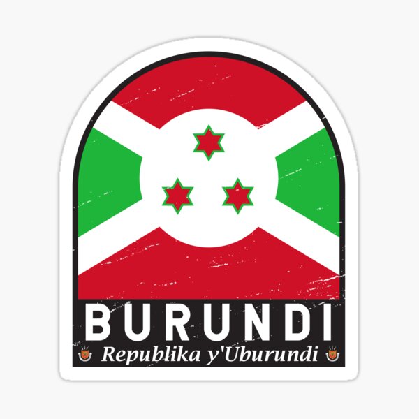 "Burundi Flag Emblem Distressed Vintage" Sticker by KrisSidDesigns ...