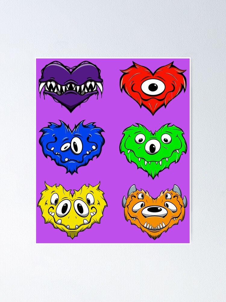"Monster Heart Sticker Pack" Poster for Sale by RustyBucketInk | Redbubble