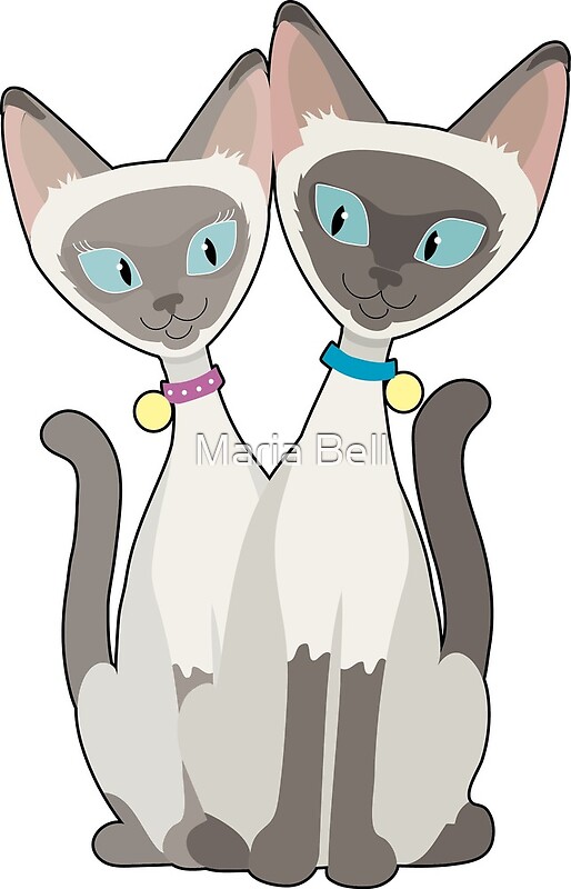 "Siamese Cats" by Maria Bell | Redbubble