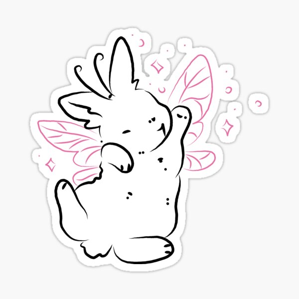 "Fairy Animals Collection: Rabbit with fairy wings" Sticker by mar ...