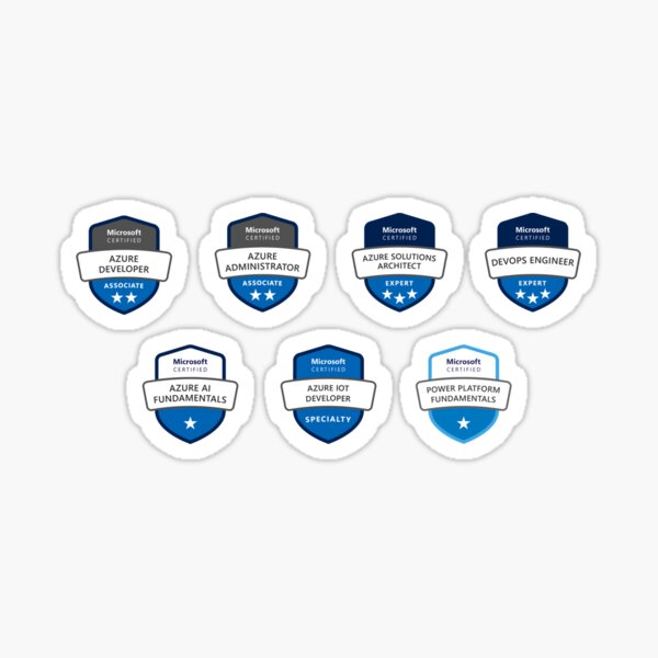 "Azure certifications" Sticker by motivatedGeek | Redbubble