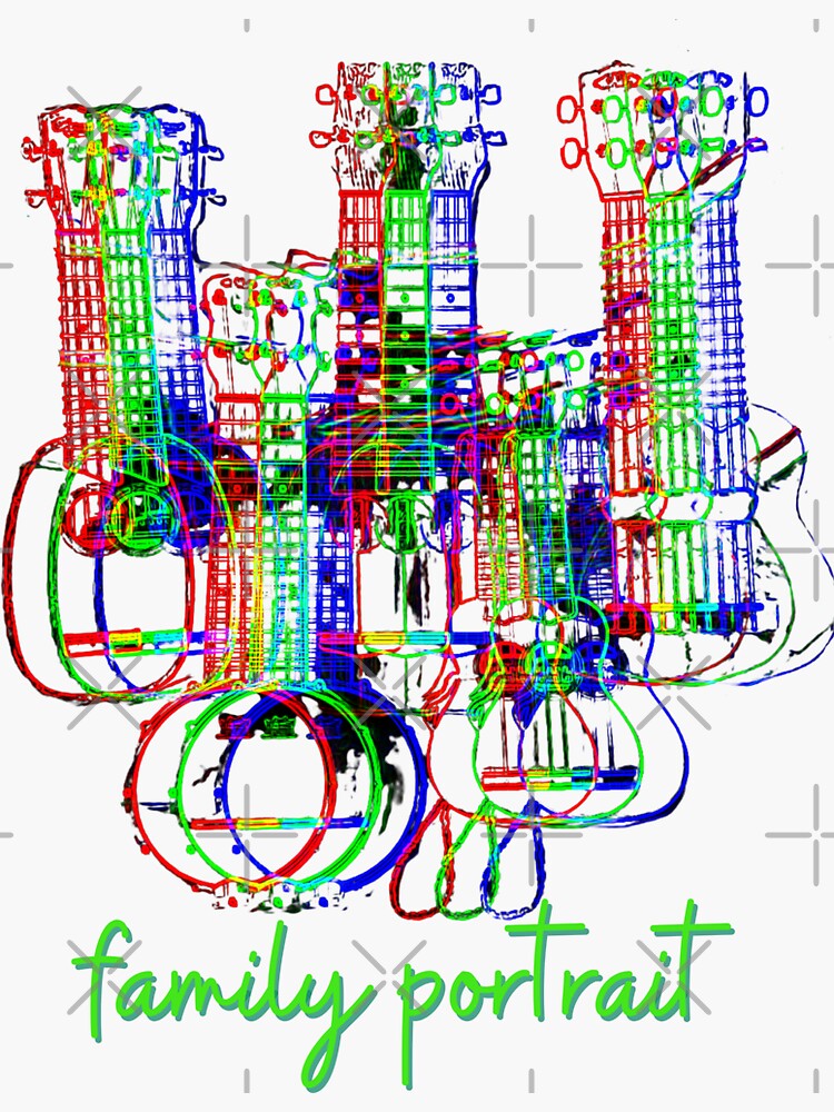 "Ukulele Family Portrait" Sticker by strangelilgrl | Redbubble