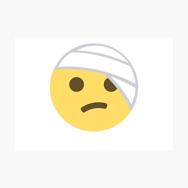 "Face with Head-Bandage Smiley Emoji" Photographic Print for Sale by ...