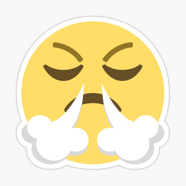 "Face with Steam From Nose Smiley Emoji" Sticker by KuRVeTi | Redbubble