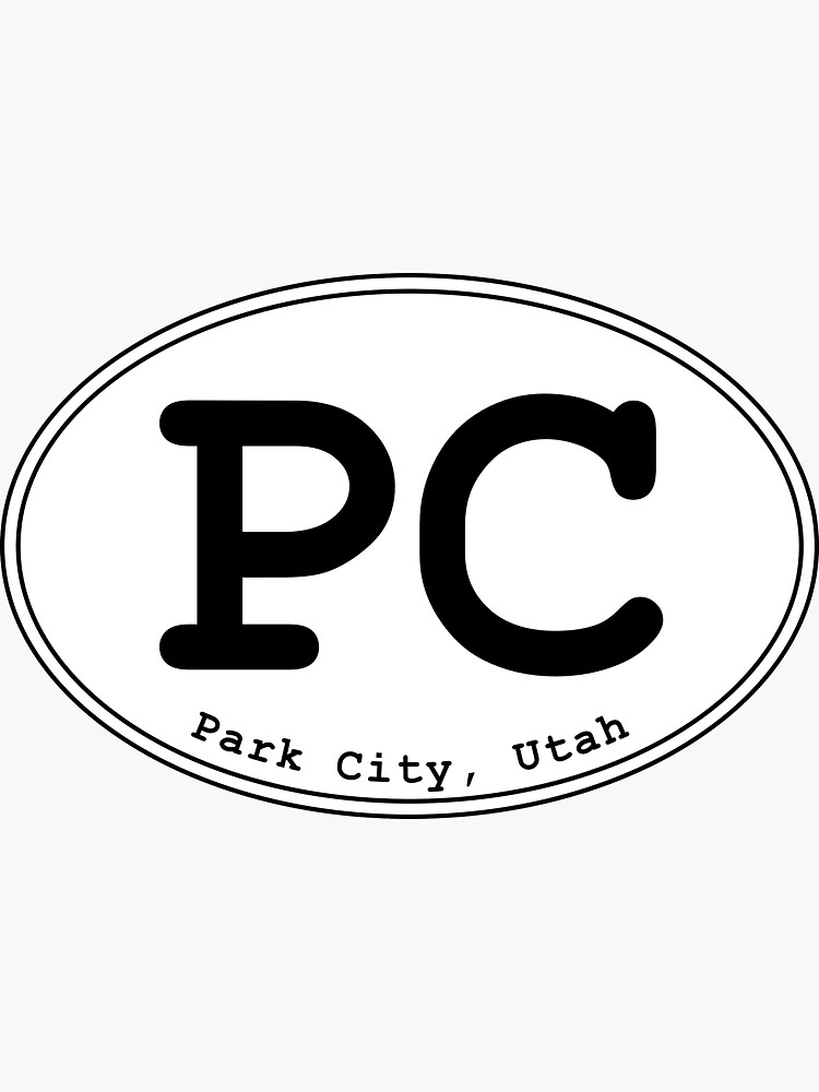 "PC - Park City Utah Oval Design" Sticker for Sale by dodgemdesigns ...
