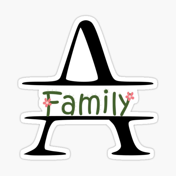"Letter A, Family monogram" Sticker by Fashionxj | Redbubble