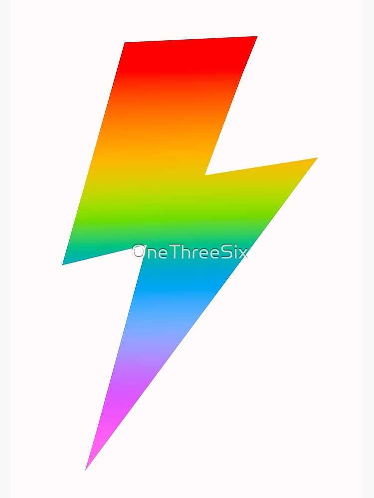 "Rainbow Lightning Bolt" Poster by OneThreeSix | Redbubble