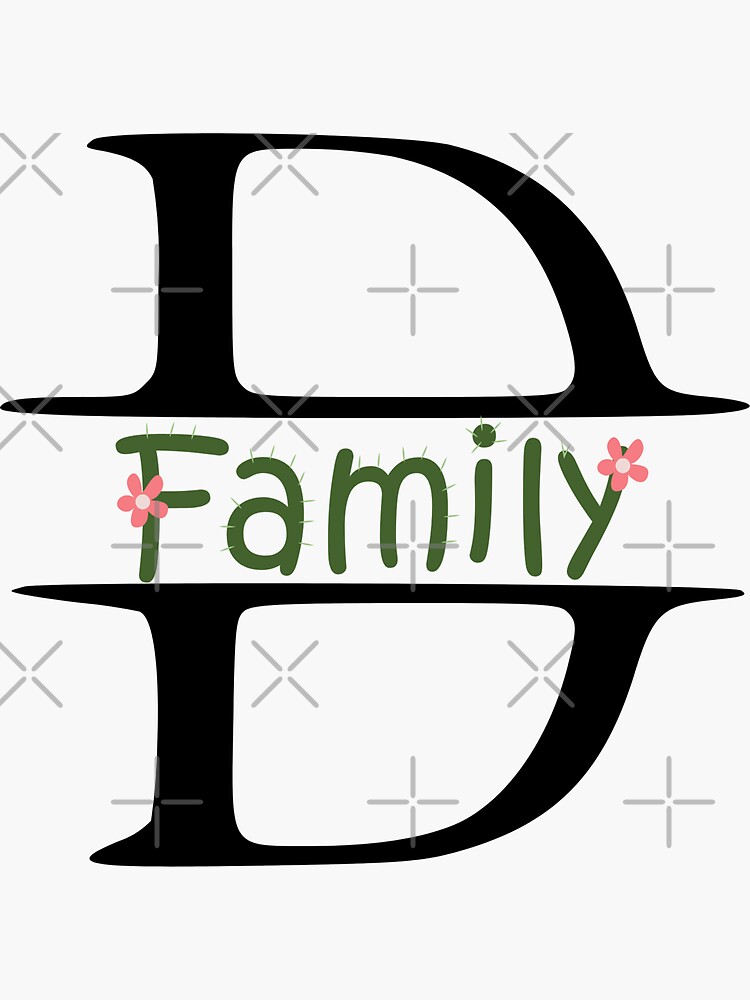 "Letter D, Family monogram" Sticker by Fashionxj | Redbubble