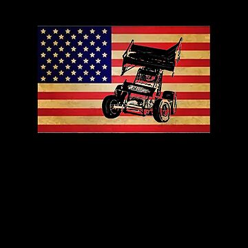 "Dirt Track Racing Sprint Car Vintage American Flag " Poster for Sale ...