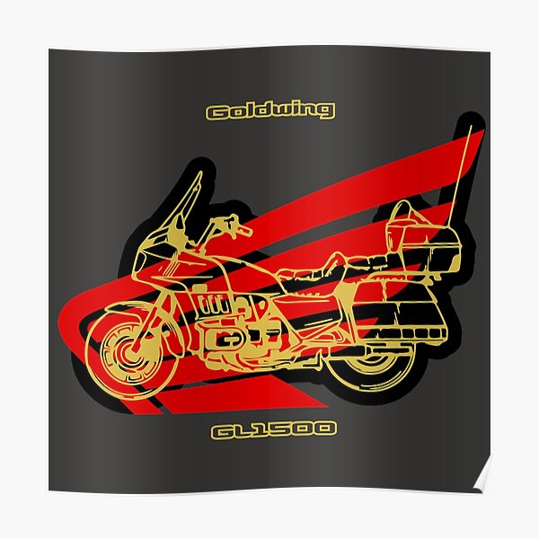 "Golden Motorcycle 1" Poster for Sale by P-aws | Redbubble