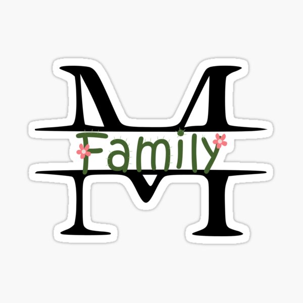 "Letter M, Family monogram" Sticker by Fashionxj | Redbubble