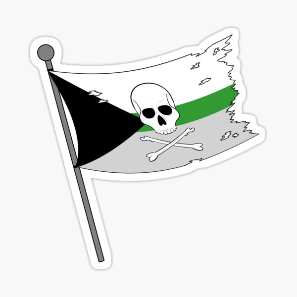 "Pirate Pride Flag - Demiromantic" Sticker by Panicdote | Redbubble