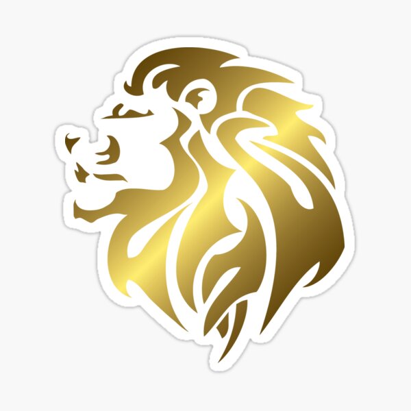 "gold lion logo" Sticker for Sale by waseemkiwan | Redbubble