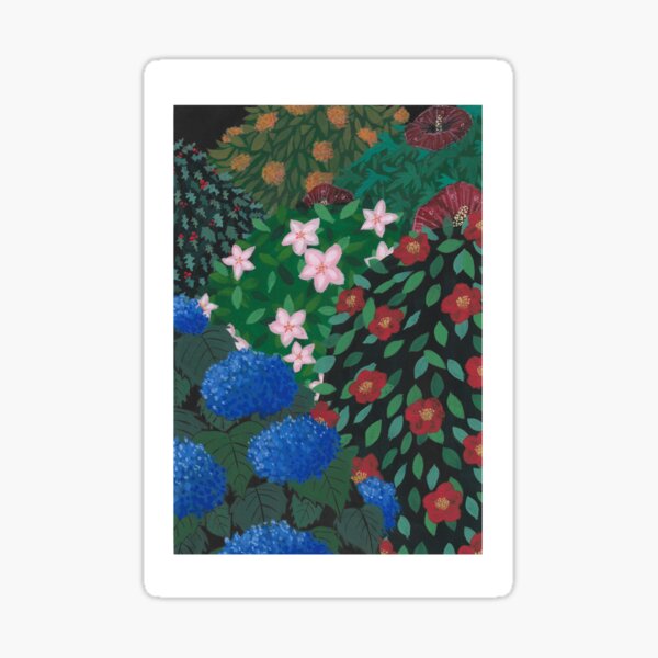 "Blooming Shrubs " Sticker for Sale by ChrisInks | Redbubble