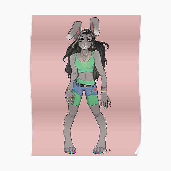 Zanna Fursona Furry Oc Bunny Poster For Sale By Alibea Redbubble