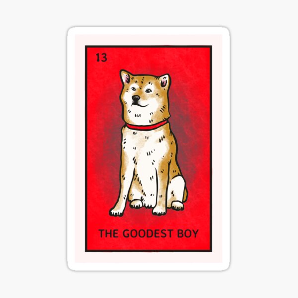""The Goodest Boy" Shiba Inu Tarot Card" Sticker for Sale by ...