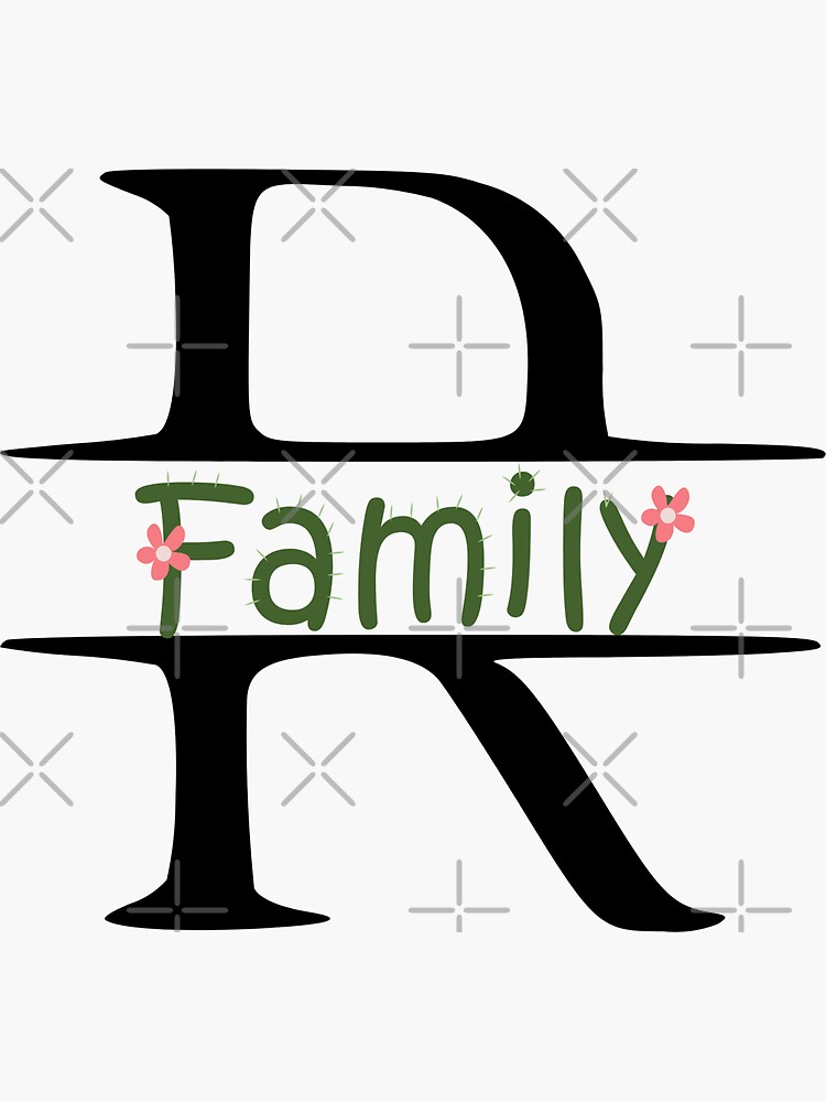 "Letter R, Family monogram" Sticker by Fashionxj | Redbubble