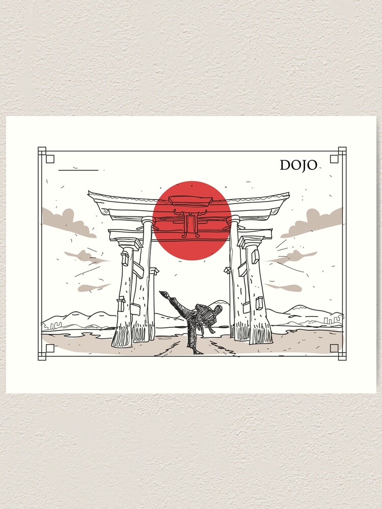 "Dojo Japanese Mixed Martial Arts Torii Gate Red Sun Temple" Art Print ...
