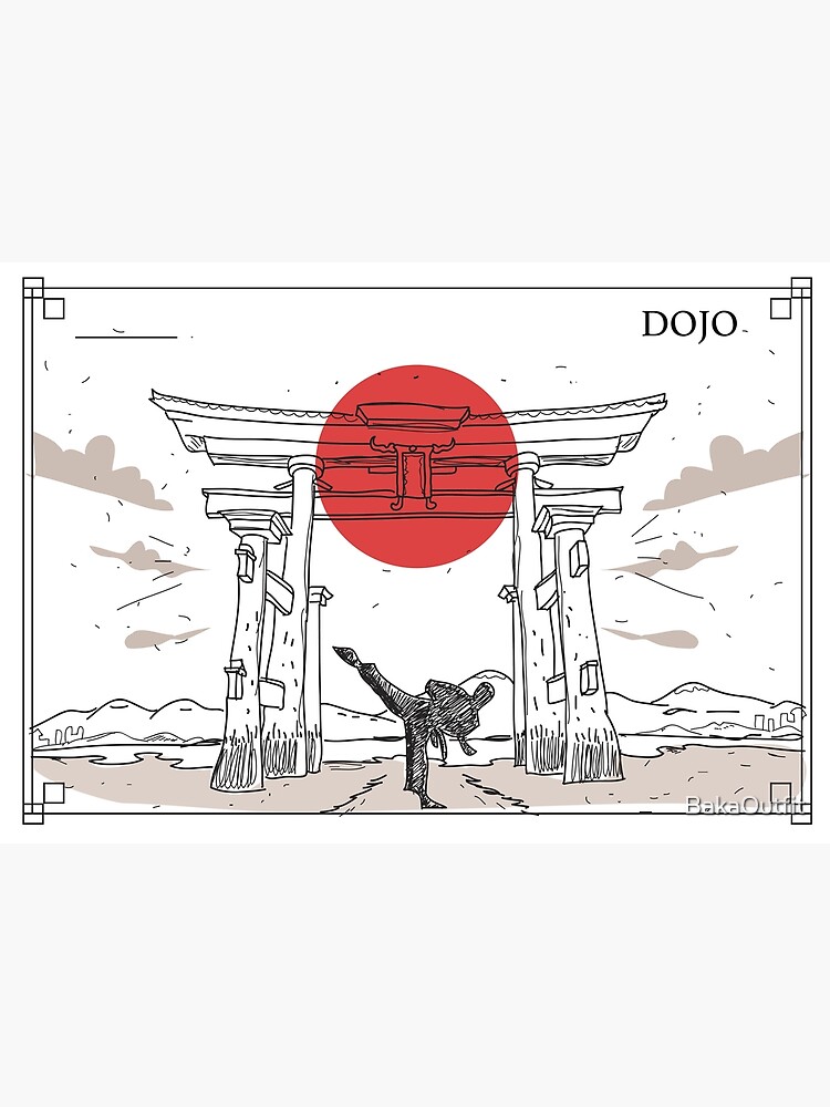 "Dojo Japanese Mixed Martial Arts Torii Gate Red Sun Temple" Art Print ...