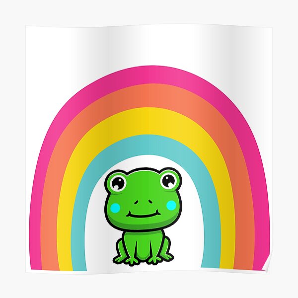 "Keppe the Adorable Frog with a Bright Rainbow." Poster for Sale by ...