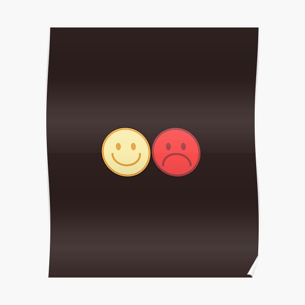 "Happy And Sad Emoji Faces" Poster for Sale by mrkedi123 | Redbubble