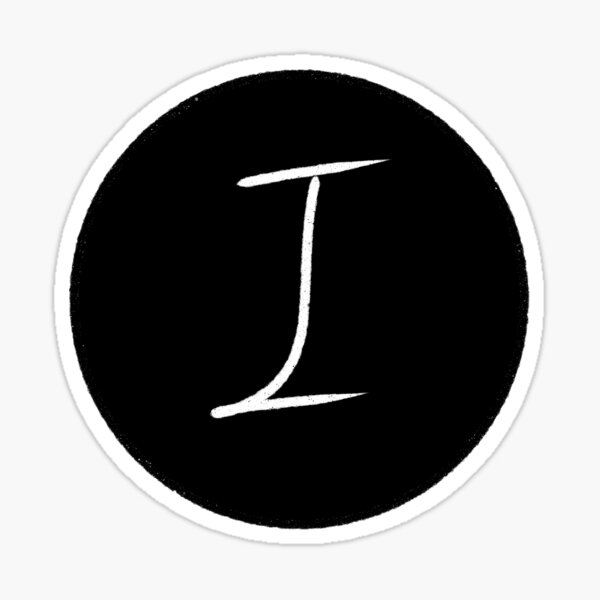 "Handwritten Initials, letter I sticker" Sticker by penandyarn | Redbubble