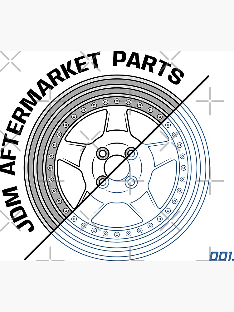 "White JDM Wheels V1" Poster for Sale by goldentuners | Redbubble