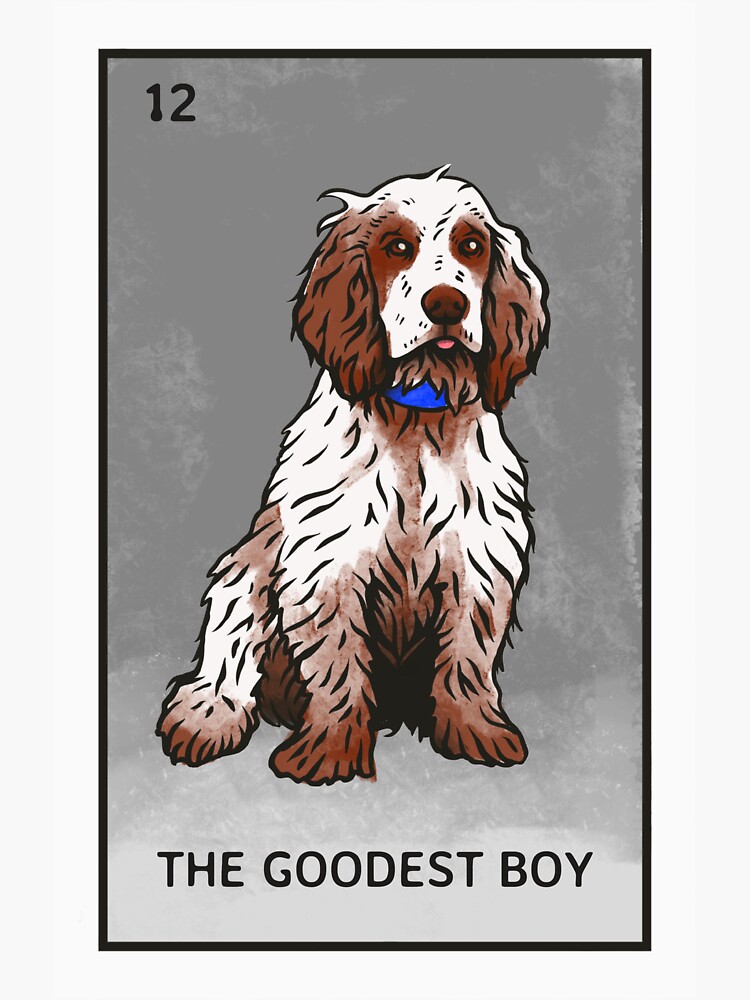 "The Goodest Boy Spaniel Dog Tarot Card" Sticker for Sale by ...