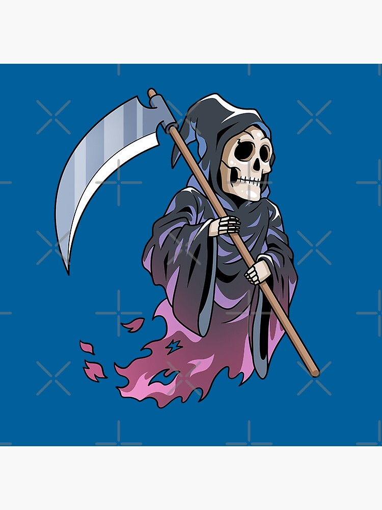 Lámina fotográfica «Esqueleto de parca de estilo de dibujos animados ...