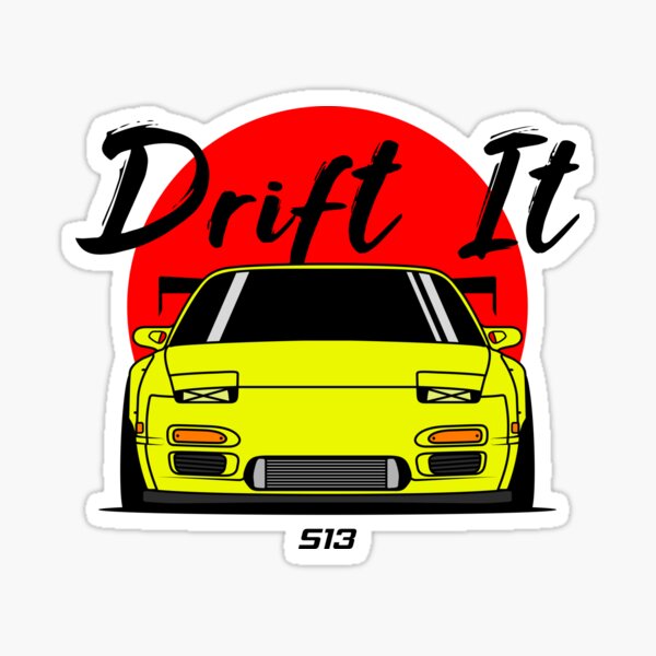 "Yellow Drift S13 JDM" Sticker by goldentuners | Redbubble