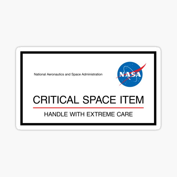 "NA­SA - Critical Space Item" Sticker by pasana | Redbubble