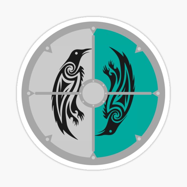 Pegatina «Escudo del clan del cuervo AC Valhalla» de ScarecrowDesign ...