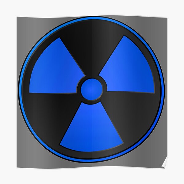 "Blue Radioactive Symbol" Poster for Sale by AMagicalJourney | Redbubble