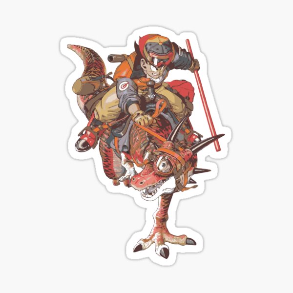 "Son Goku (Dino ride)" Sticker by allonsyx | Redbubble