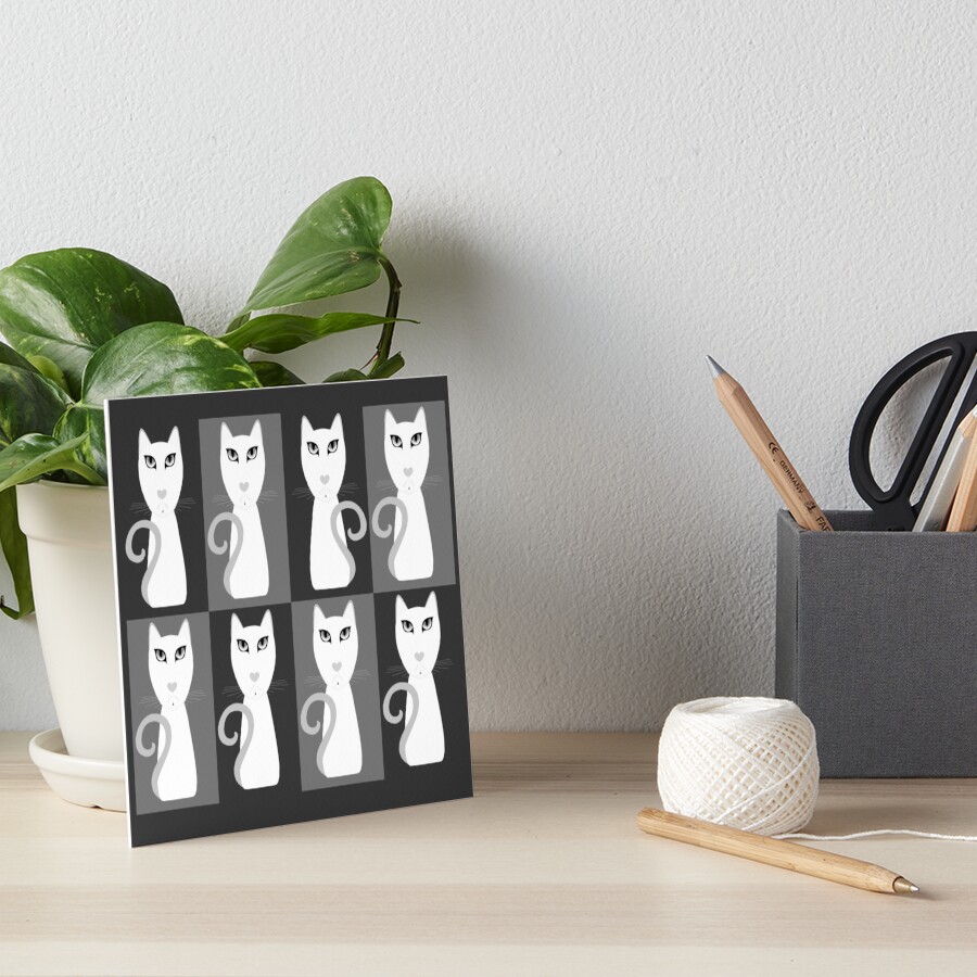 "CATS WITH QUESTION MARK TAILS" Art Board Print by jgevans | Redbubble